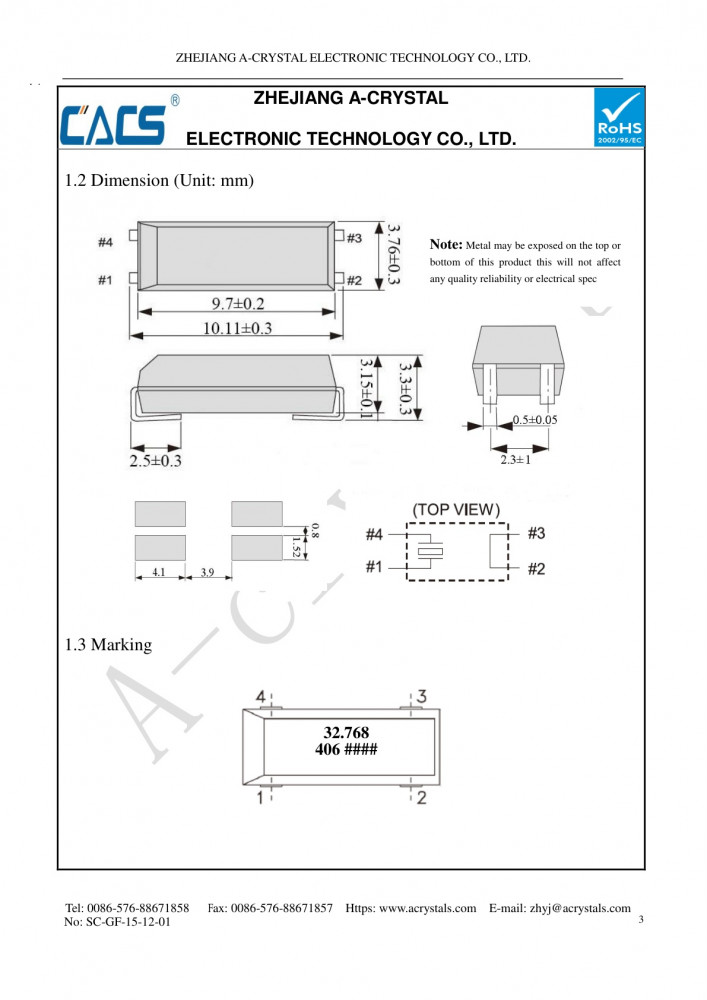 PMX406 specification document page 3