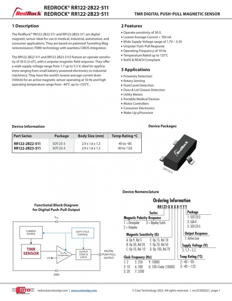 RR122-2B23-511 datasheet page 1