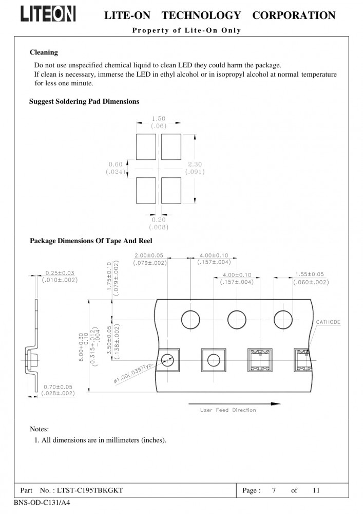 LTST-C195TBKGKT datasheet page 8