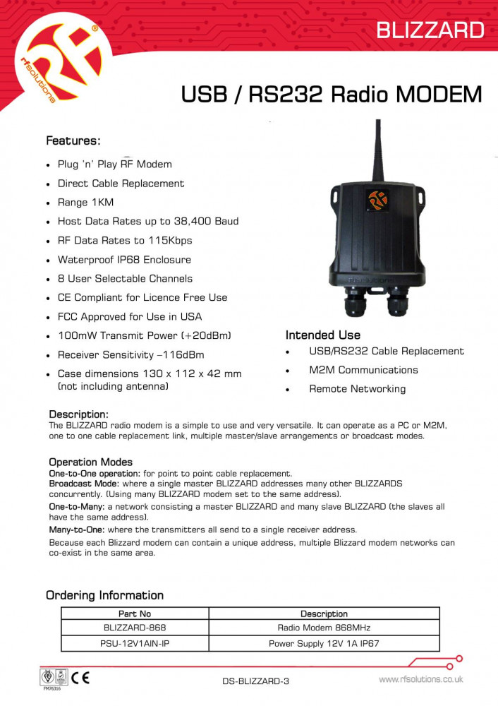 BLIZZARD-868 technical document page 1