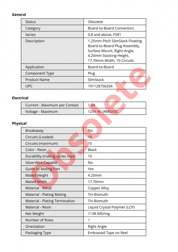 Technical document page 2 for the connector product