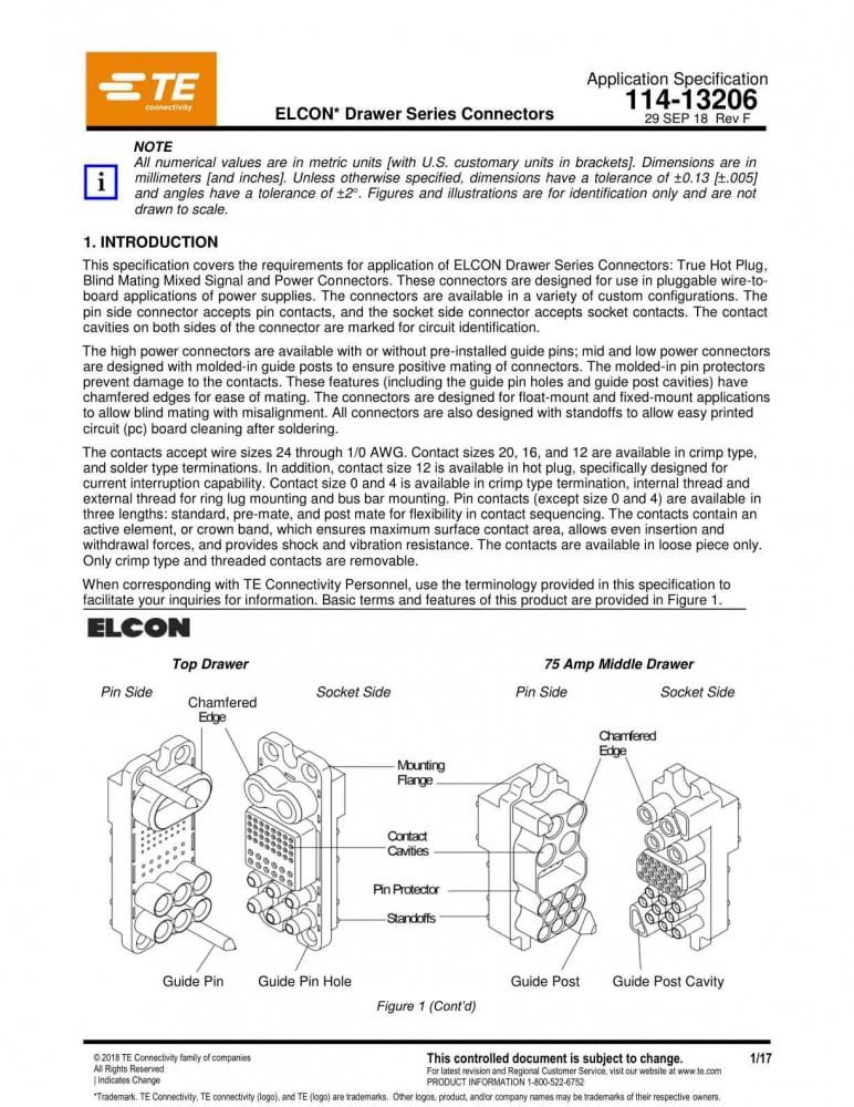 ELCON Drawer Series document page 1