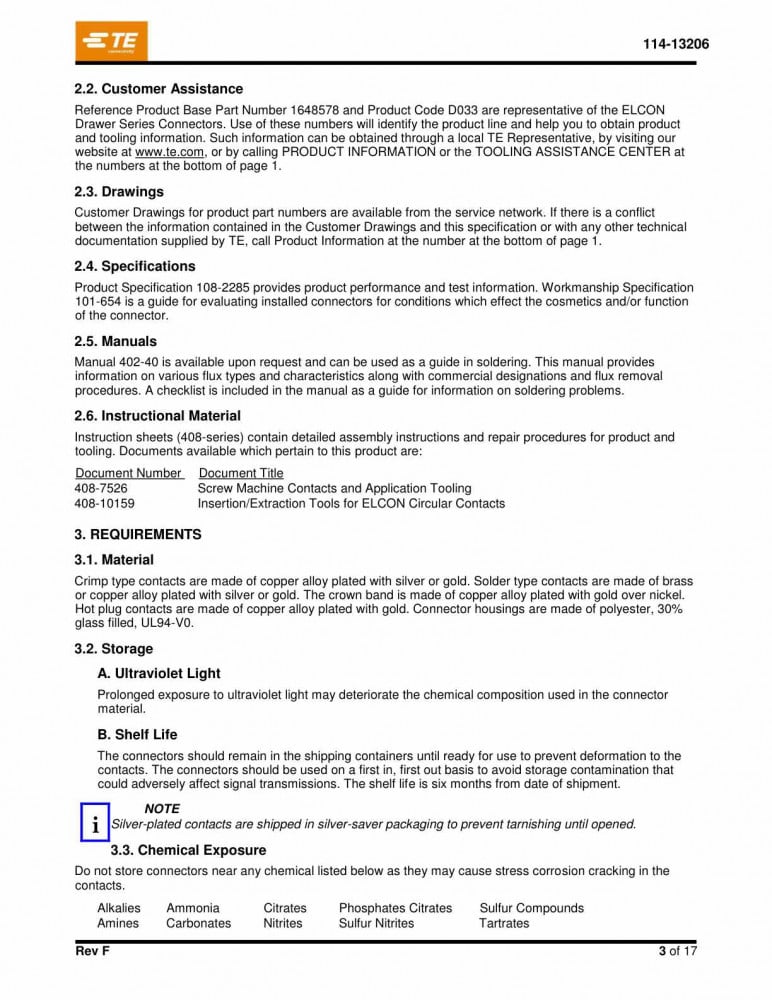 ELCON Drawer Series document page 3