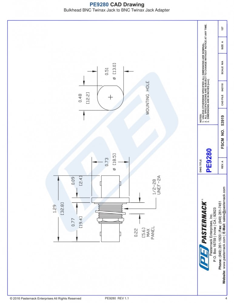 PE9280 technical datasheet page 4