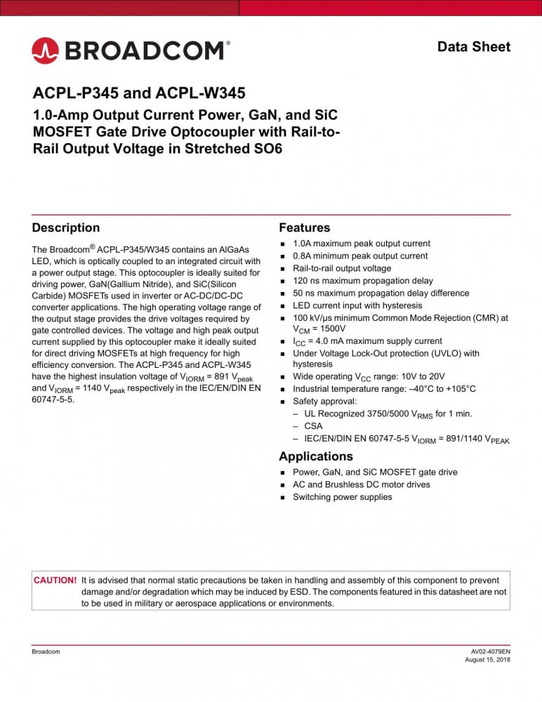 ACPL-P345-560E datasheet page 1