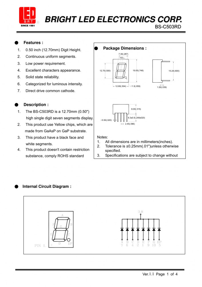 BS-C503RD technical document page 1