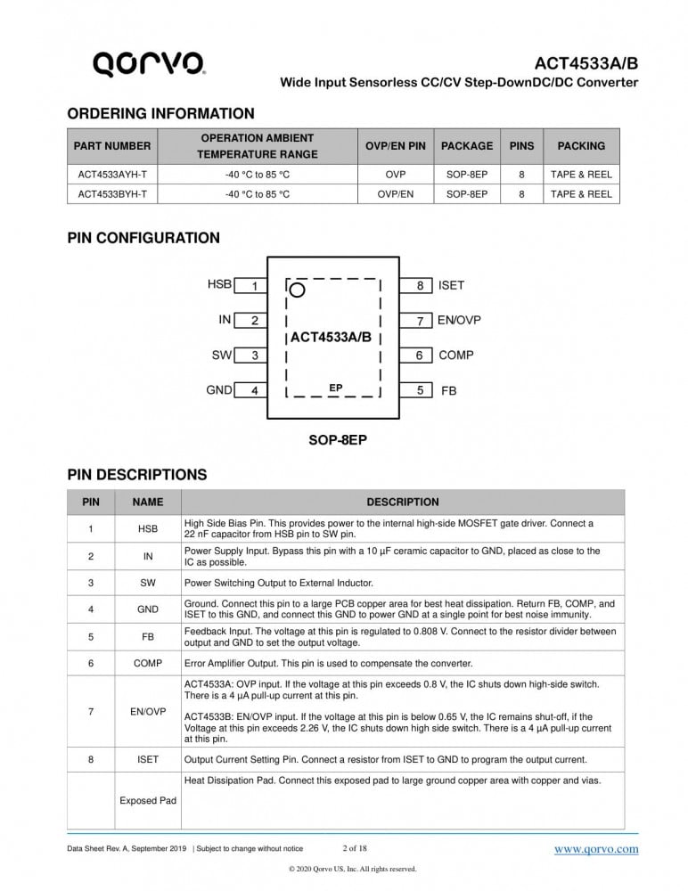 ACT4533BYH-T datasheet page 2