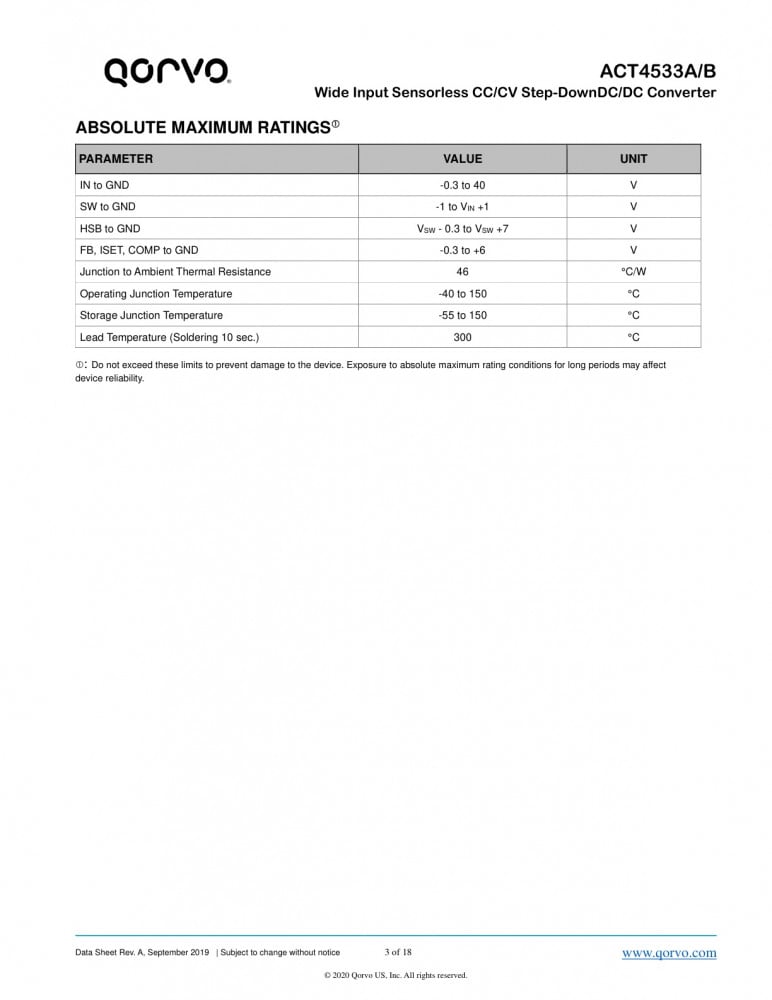 ACT4533BYH-T datasheet page 3