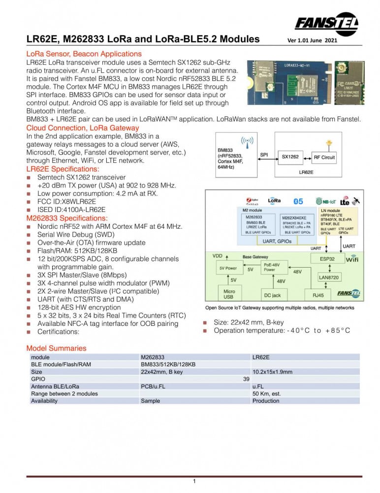LR62E datasheet page 1