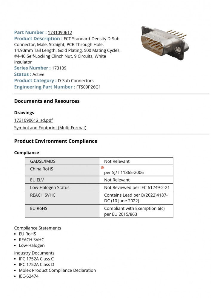 MOLEX 1731090612 drawing image 1