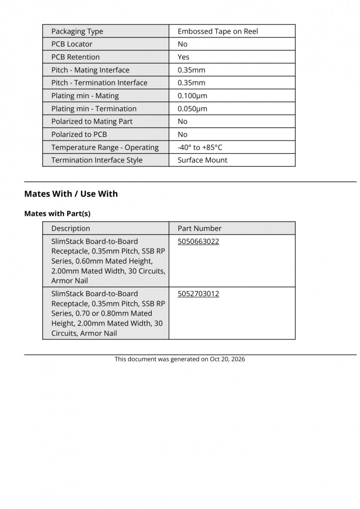 MOLEX 5050703022 technical document image, page 3
