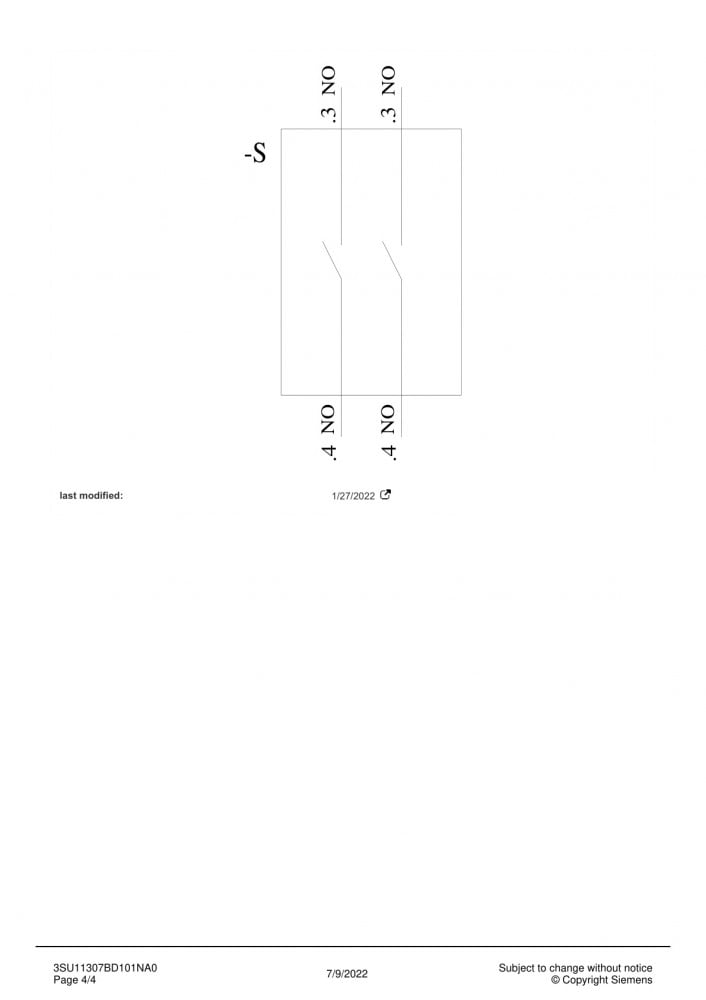 SIEMENS 3SU11307BD101NA0 datasheet page 4