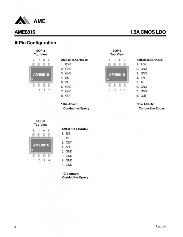 AME8816 datasheet page 2