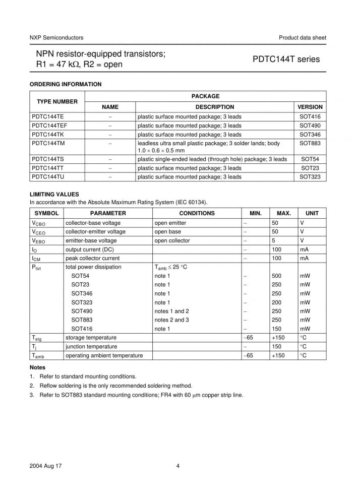 PDTC144T datasheet page 5
