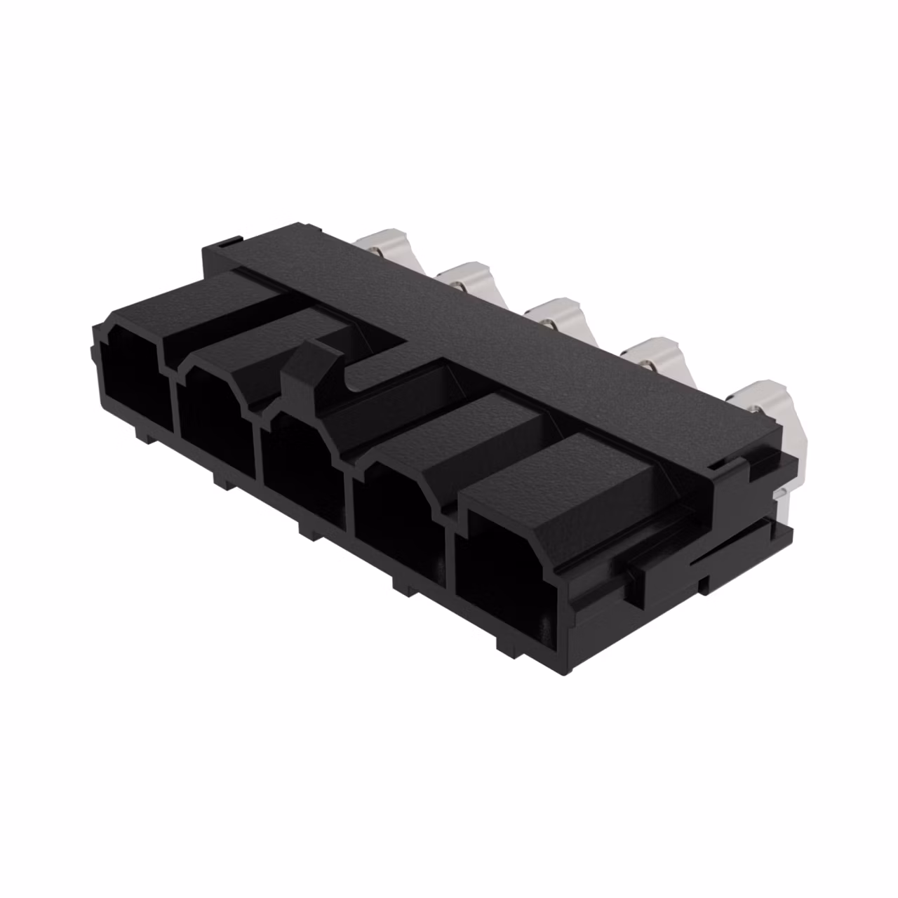Mini-Fit Sr. Right-Angle Header, 10.00mm Pitch, Single Row, 5 Circuits, 3.50mm Tail Length, for 1.57mm PCB, Silver (Ag) Plating, without Clip for sale