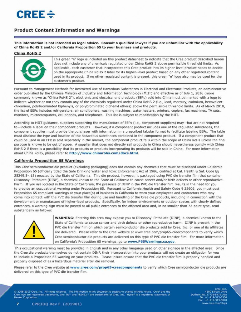 Cree TR2432 LED datasheet, page 7