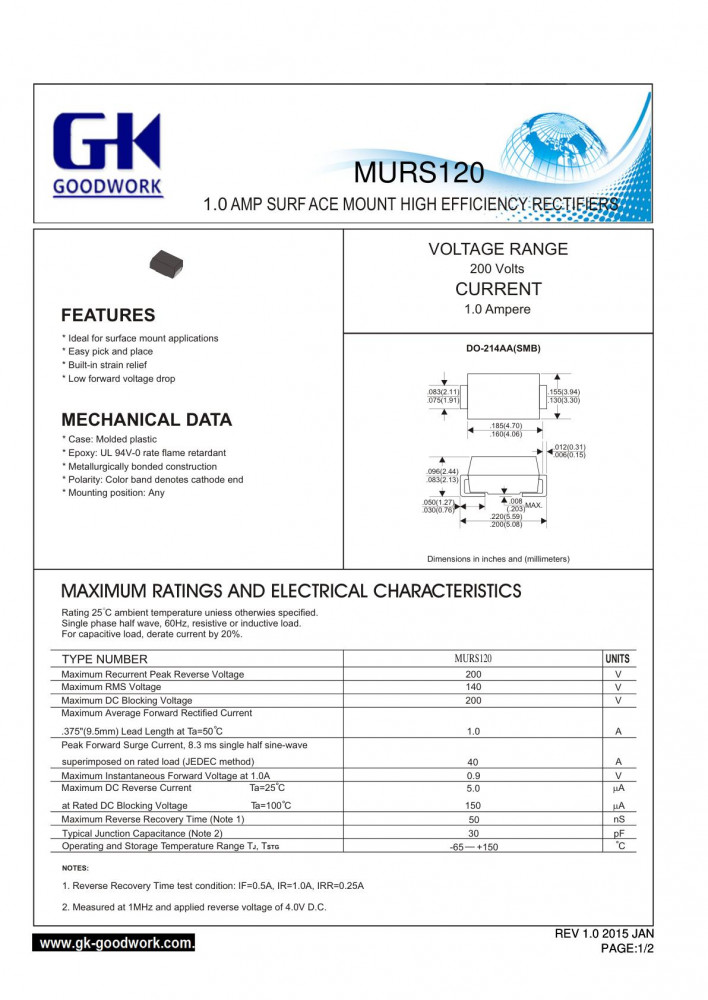 GOODWORK MURS120-GK datasheet page 1