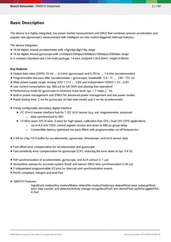 BMI270 document preview, page 2
