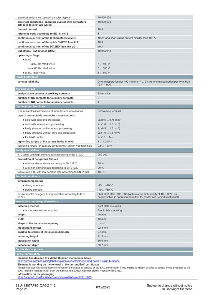 SIEMENS A6X30143593 technical document page 2