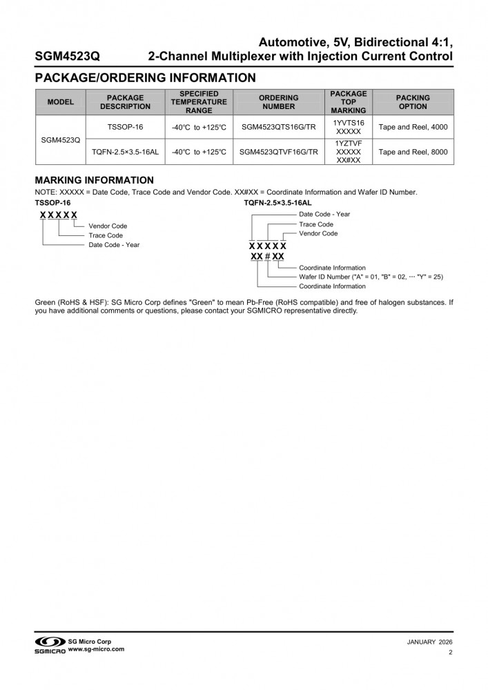 SGM4523Q datasheet page 2
