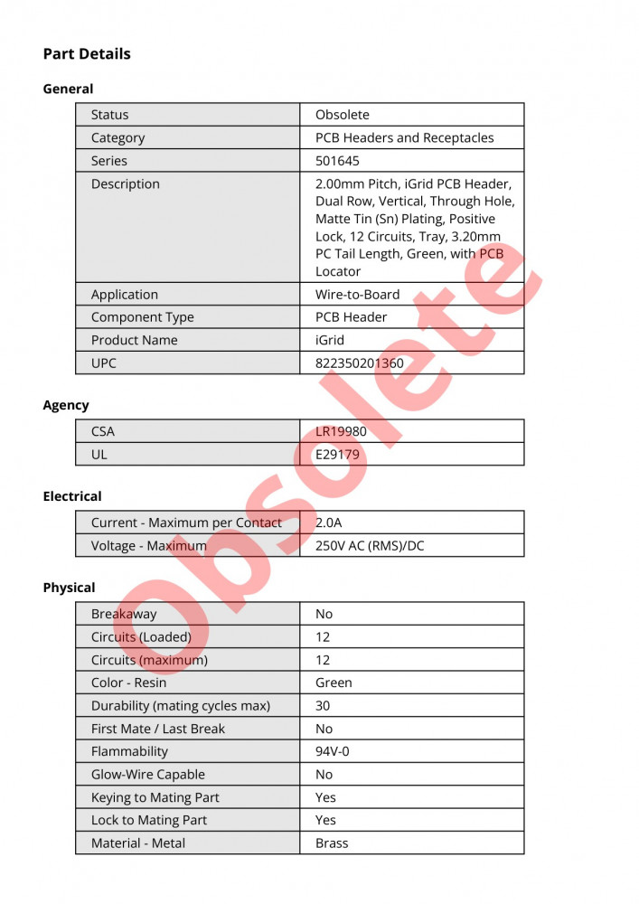 MOLEX 5016451226 technical visual, page 2