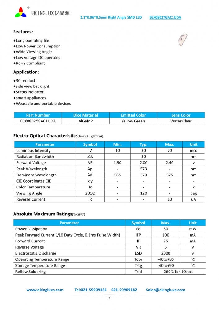 E6X0802YGAC1UDA datasheet page 2