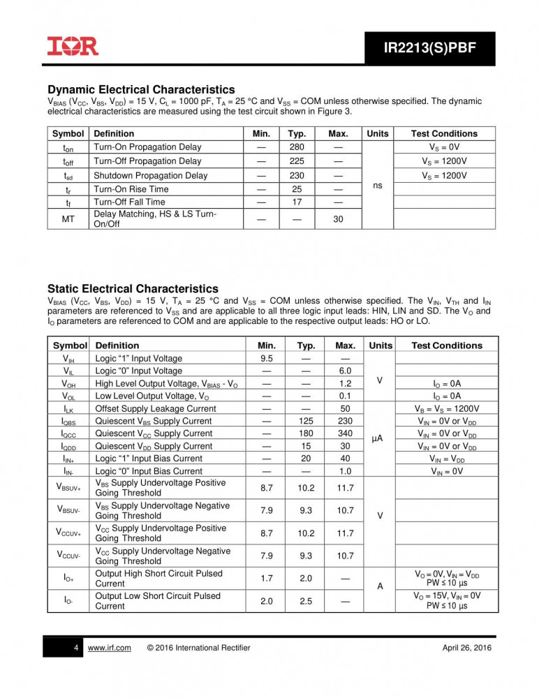IR2213STRPBF datasheet page 4