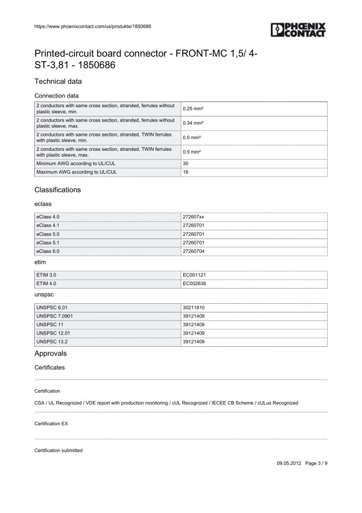 Phoenix Contact 1850686 technical document page 3