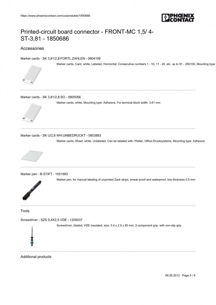 Phoenix Contact 1850686 technical document page 5