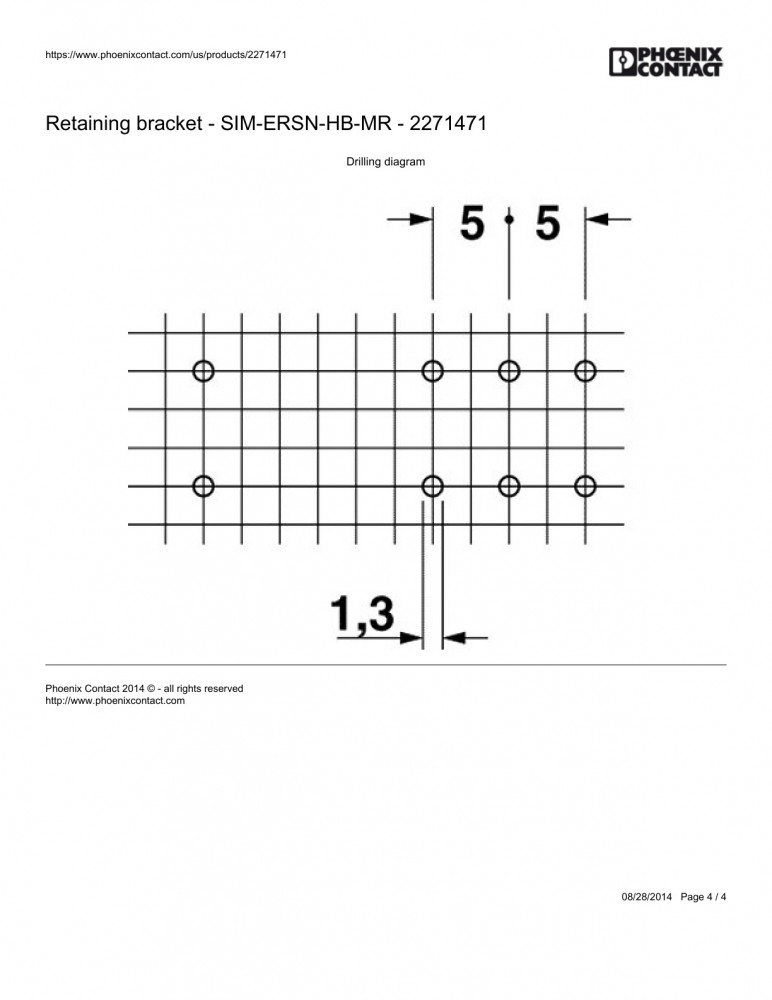 Phoenix Contact 2271471 drilling diagram