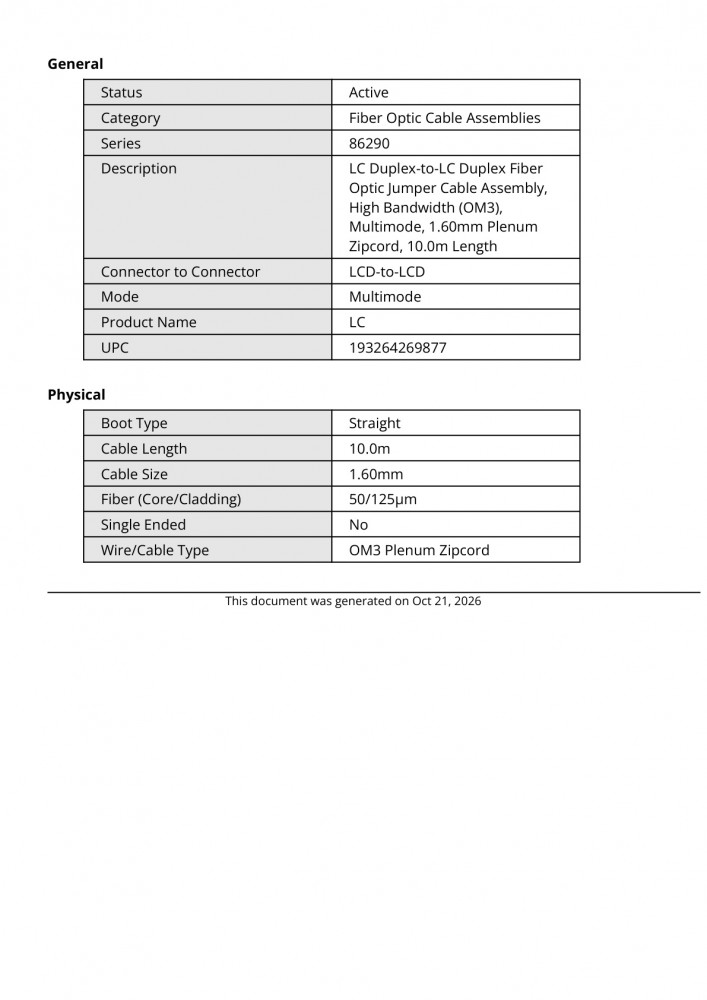 MOLEX 885373010 product drawing page 2