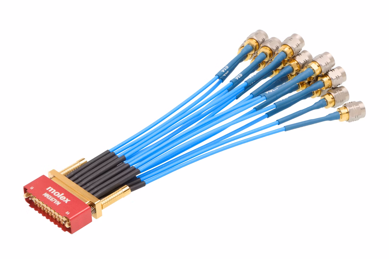Cardinal Multi-Port 145 GHz Vertical Microstrip Compression Mount 2x8 Channel to 0.8mm Plug, Phase-Matched 2ps, 304.80mm (12.00