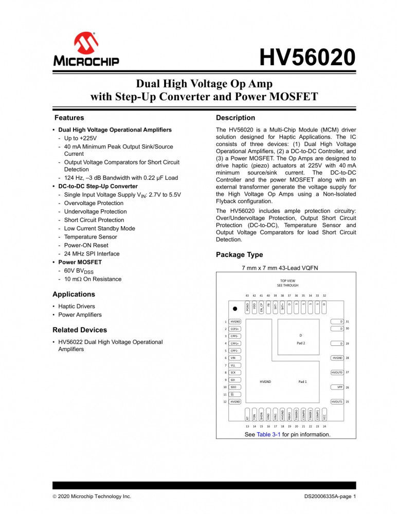 HV56020 technical document page 1