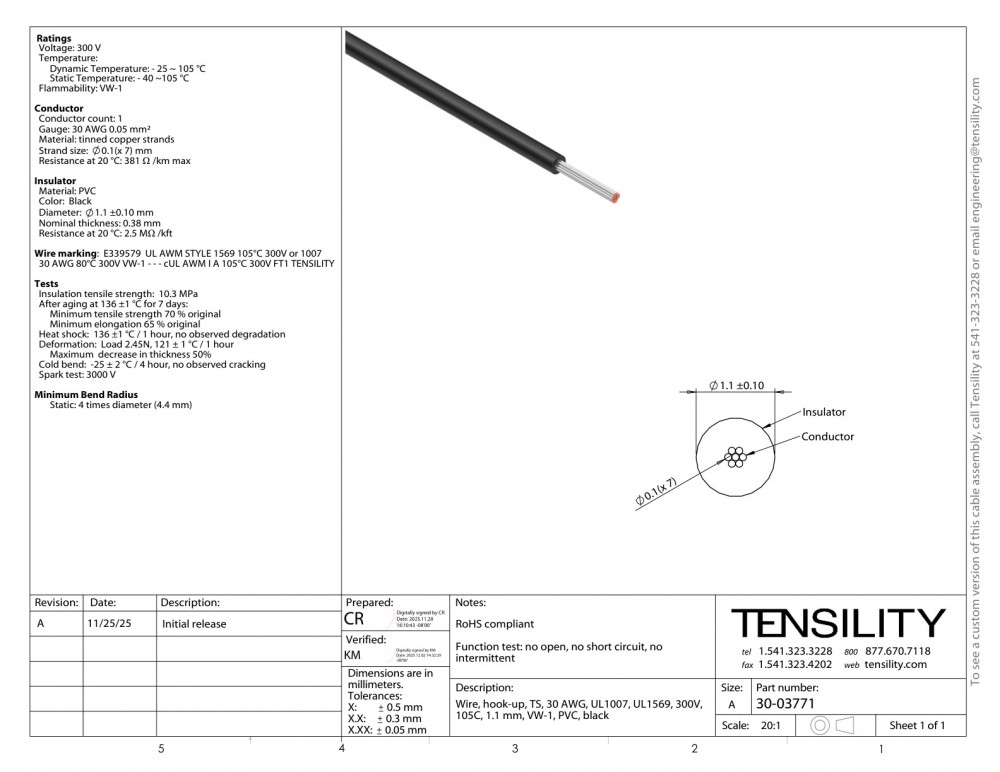 Tensility 30-03771 product drawing