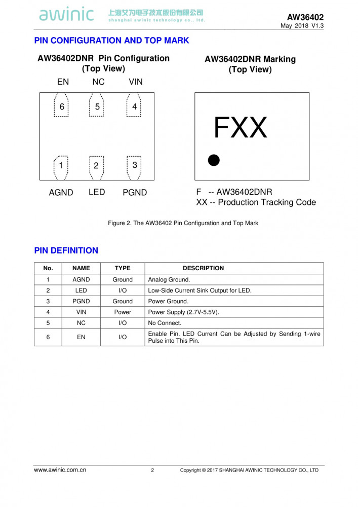 AW36402DNR datasheet page 2
