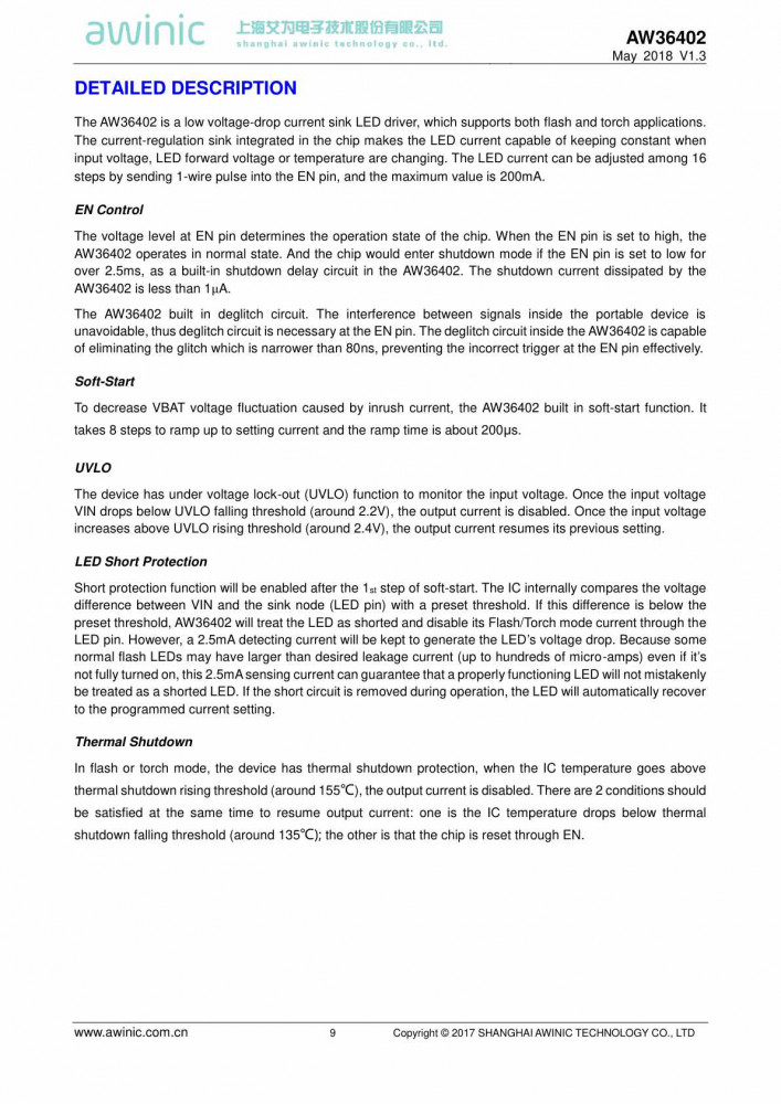 AW36402DNR datasheet page 9
