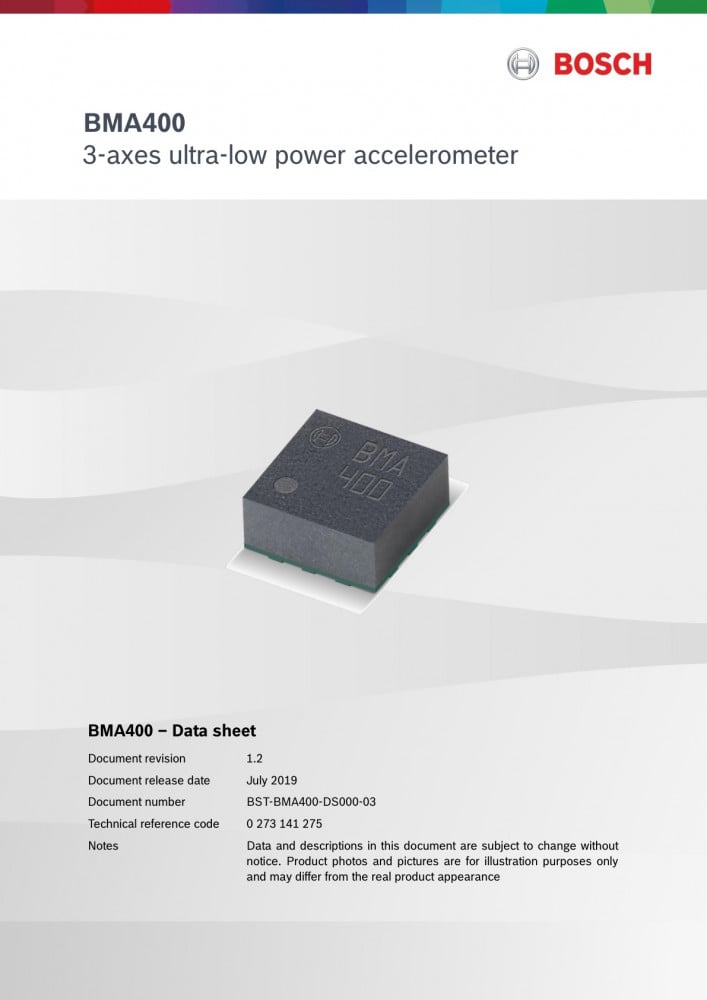 BMA400 datasheet page 1