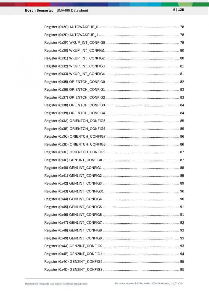 BMA400 datasheet page 6