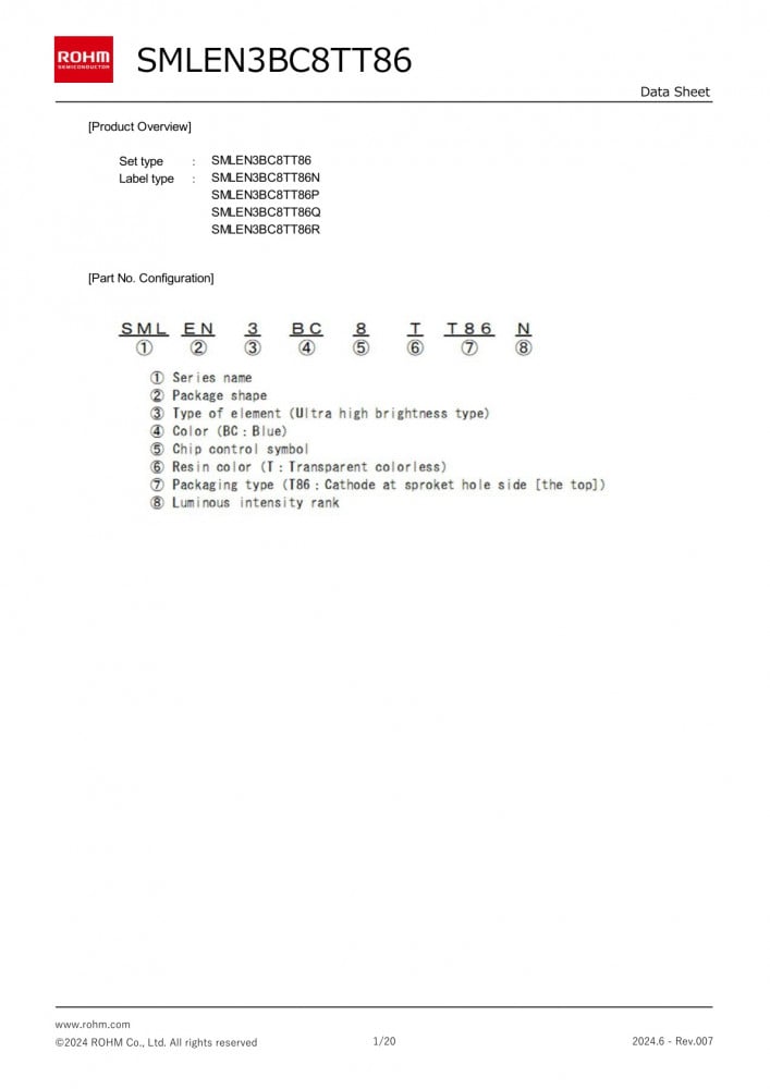 SMLEN3BC8TT86 technical document page 1
