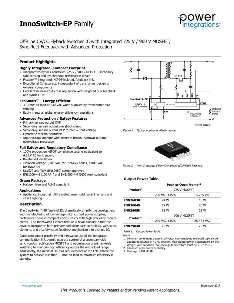 INN2604K technical document page 1