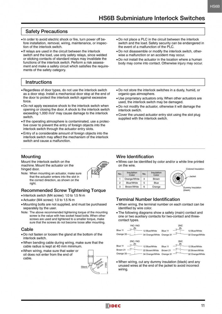 HS6B and HS9Z actuator documentation page 4