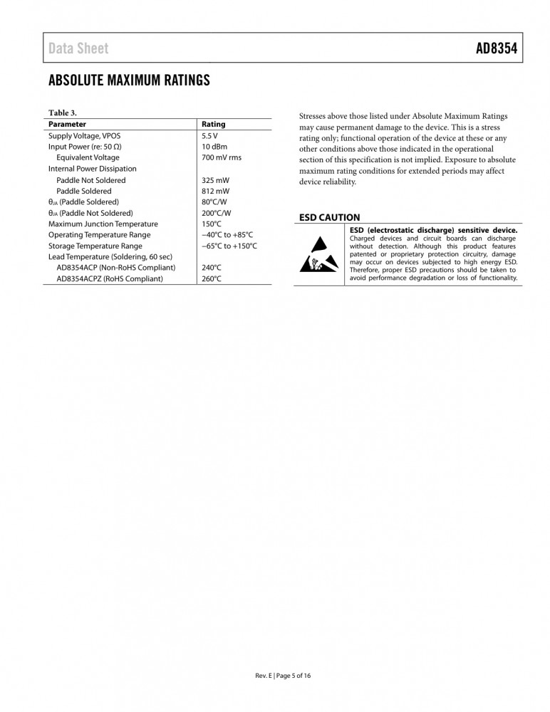 AD8354 datasheet page 5