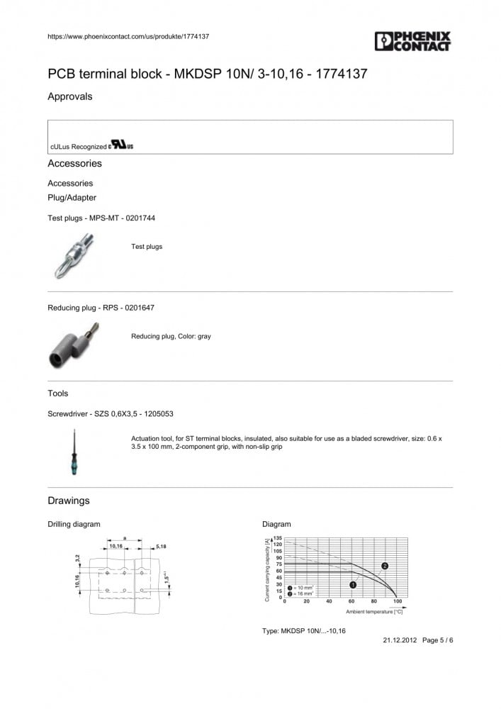 Phoenix Contact 1774137 drilling diagram