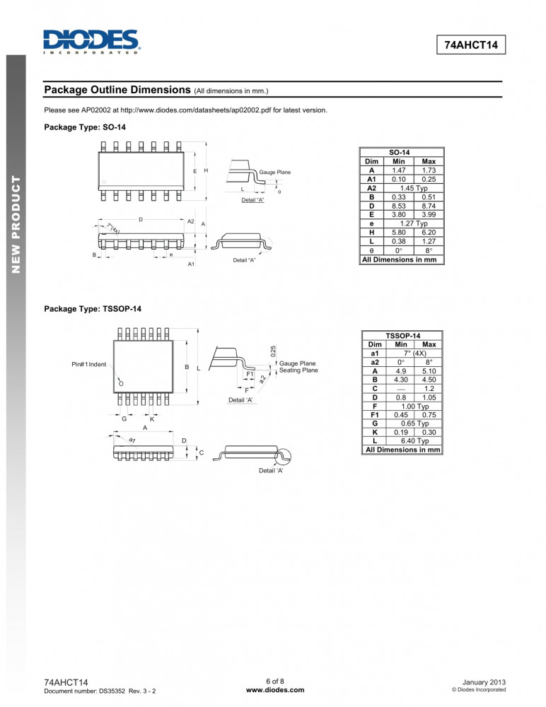 74AHCT14T14-13 datasheet page 6