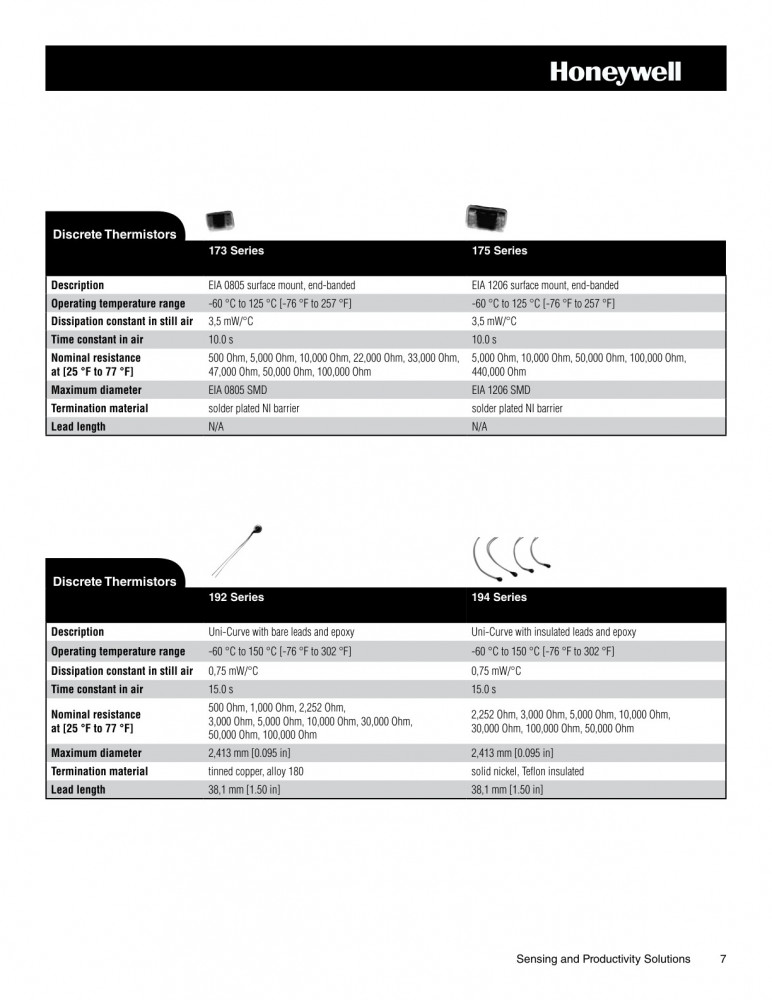 Honeywell temperature sensor documentation page 7