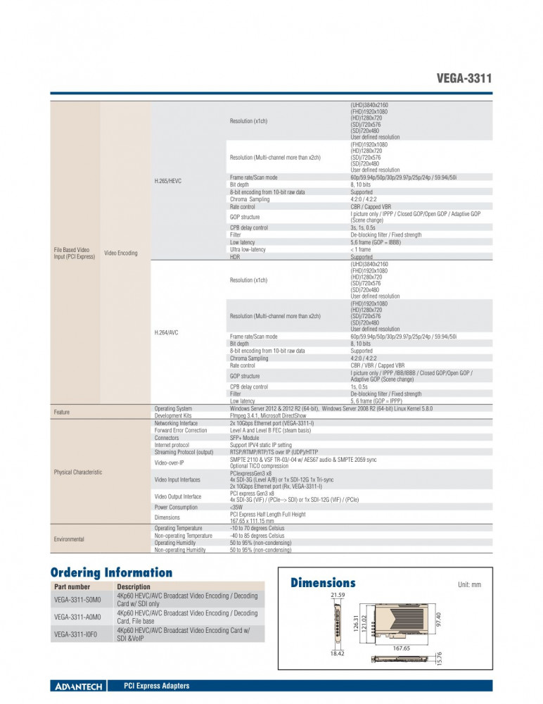 VEGA-3311 technical document page 3
