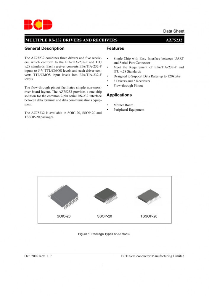 AZ75232 datasheet page 1