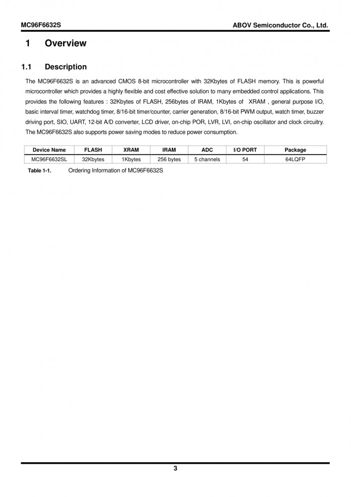 MC96F6632S technical document page 3