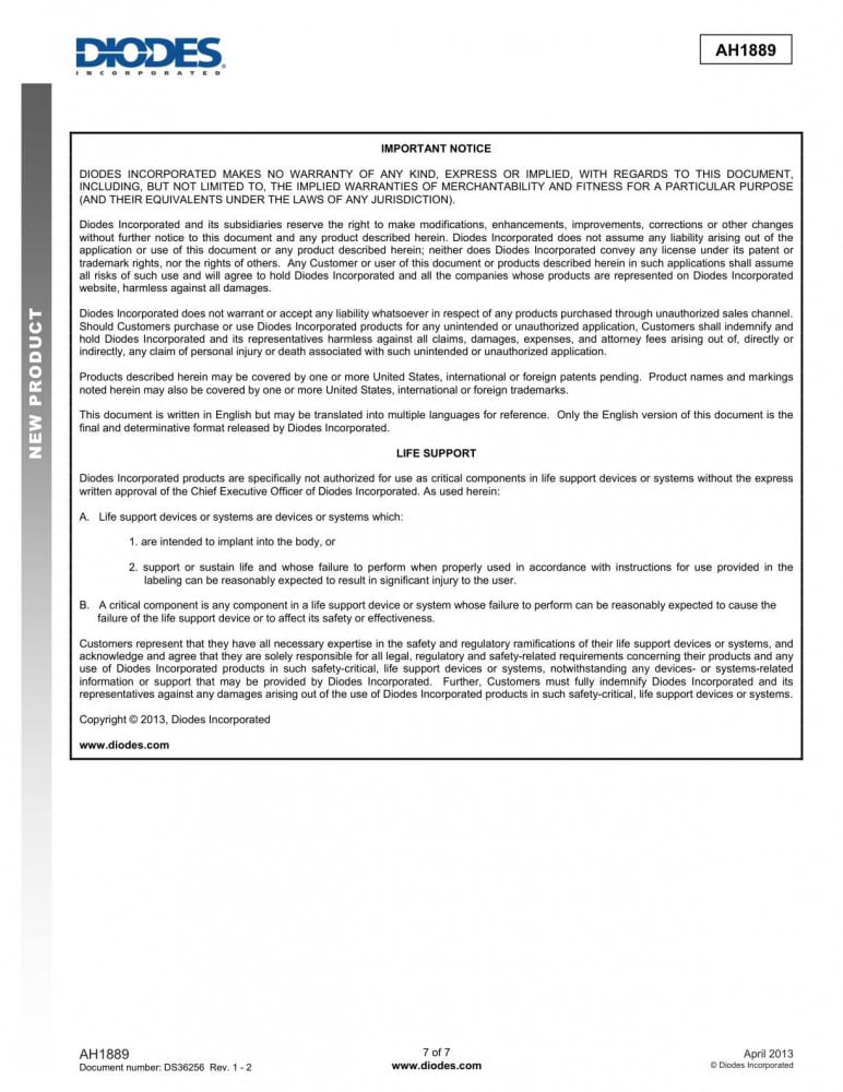AH1889-Z-7 datasheet page 7