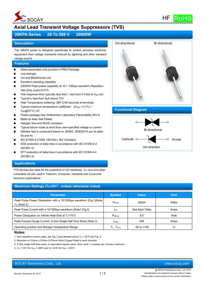 SOCAY 30KPA Series datasheet page 1
